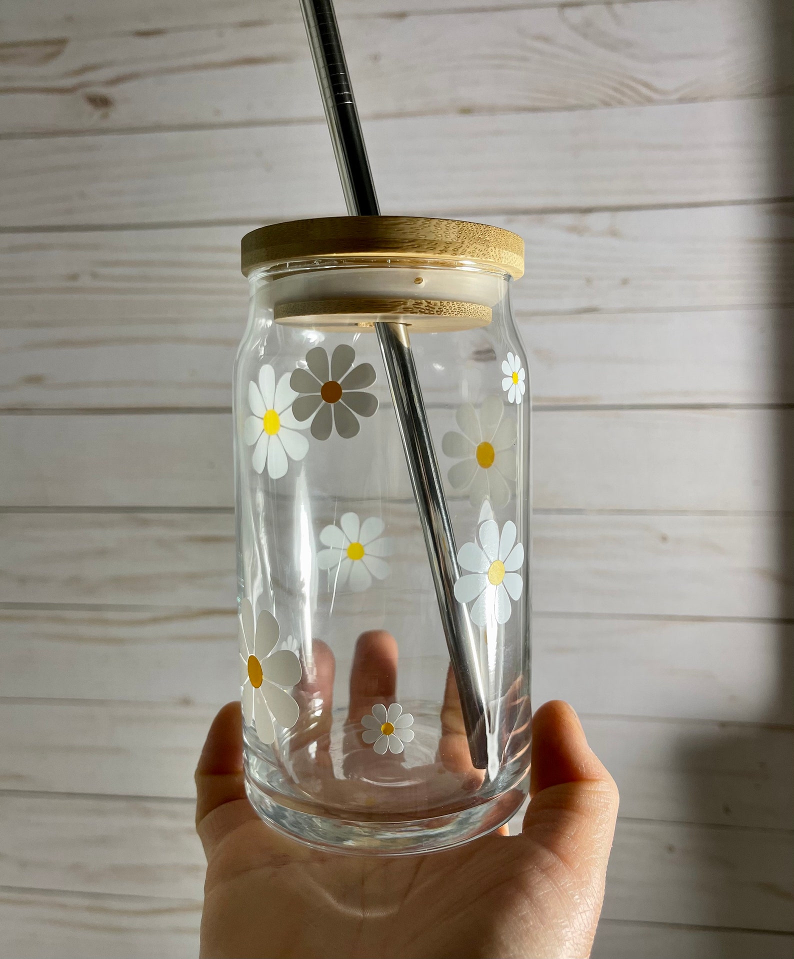 Daisy Glass Cup - Etsy