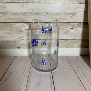 Dodgers Glass Cup – Baseball Iced Coffee Cup, LA Dodgers Tumbler, 16 Oz ...