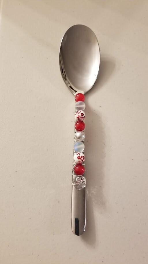 10 1/4" Large Beaded Serving Spoon, Large Wired Serving Spoon With ...