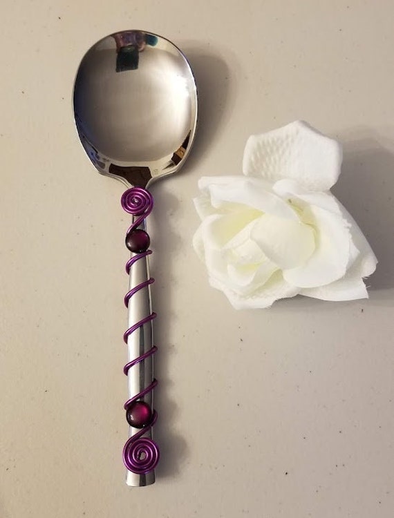Elegant Large Wire Wrapped Serving Spoon Wire & Beaded - Etsy