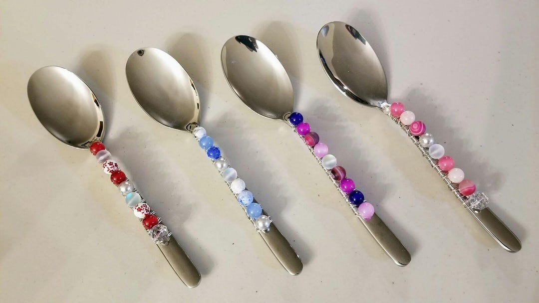 10 1/4" Large Beaded Serving Spoon, Large Wired Serving Spoon With ...