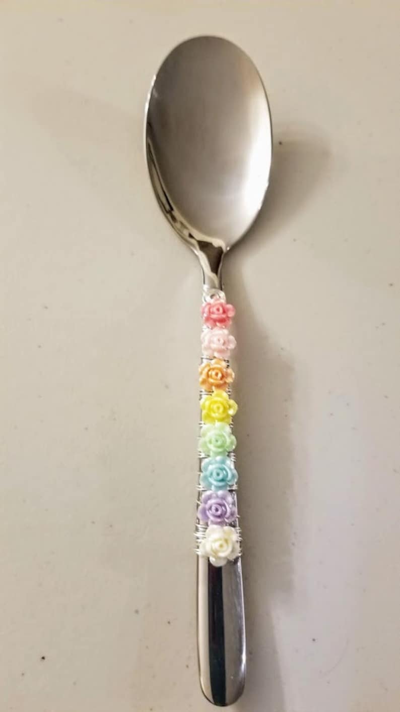 10 1/4" Large Beaded Serving Spoon, Large Wired Serving Spoon With ...