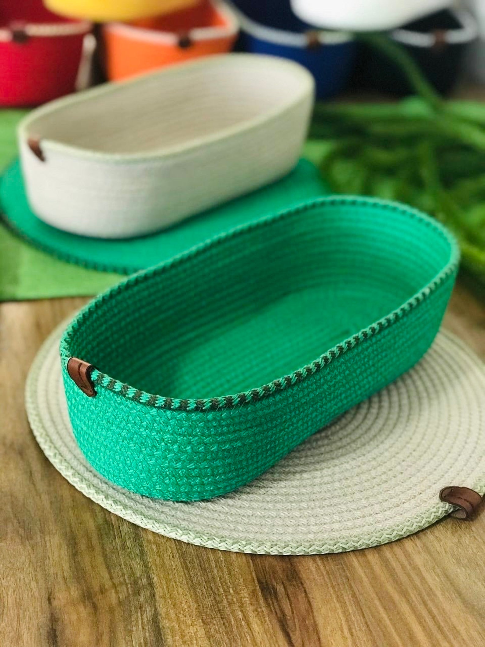 Handmade Baskets and Services, Rope Baskets, Cotton Rope Storage Basket ...