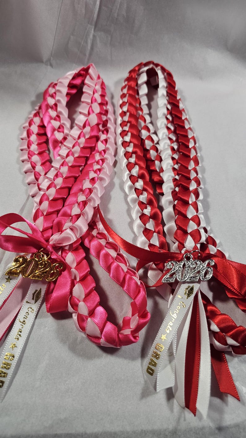 2026 Handmade Graduation/celebration Braided Leis in 1 or 2 Colors-your ...