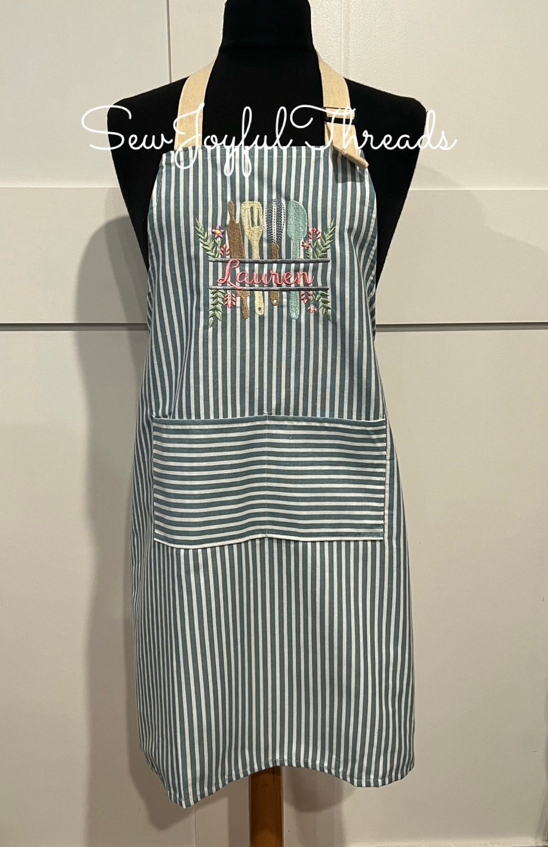 Kitchen Utensils Personalized Women Striped Apron/mother's Day Gift ...