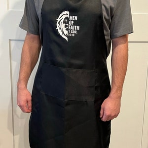 Men of Faith Lion Face Apron/kitchen Baker Chef Baking Apron/father's ...