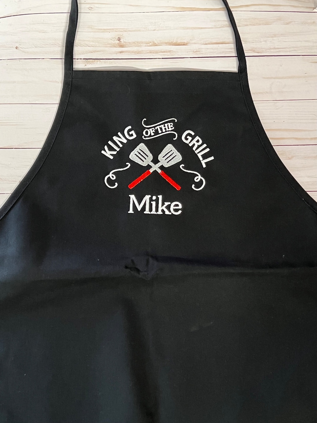 Personalized Black Chef Apron/king of the Grill/bbq Smoker Kitchen ...