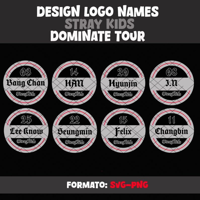 Stray Kids Names Logo Tour vector image - Etsy México