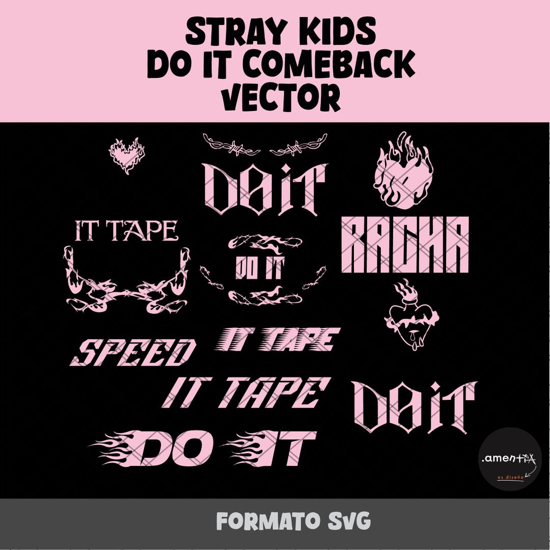 Do It Comeback Stray Kids Logos Vector - Etsy