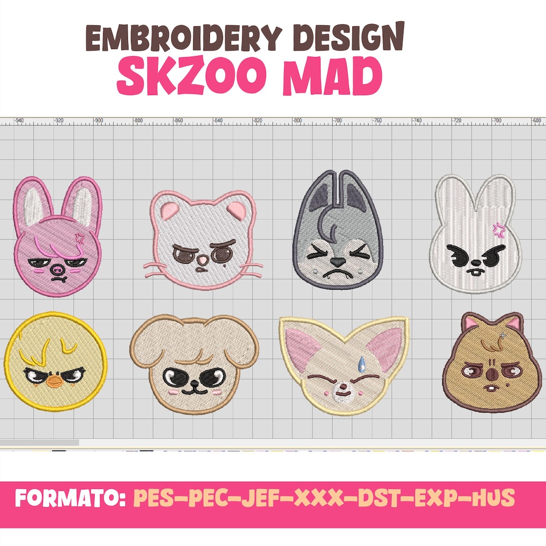 Embroidery Design SKZOO MAD Stray Kids - Etsy
