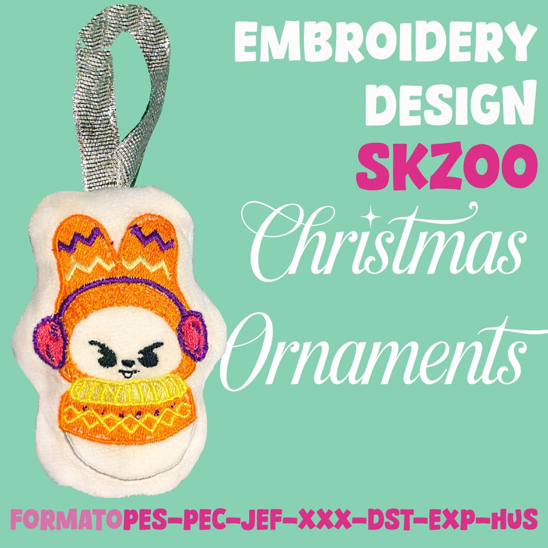 Skzoo Christmas Ornaments Embroidery Design Stray Kids - Etsy