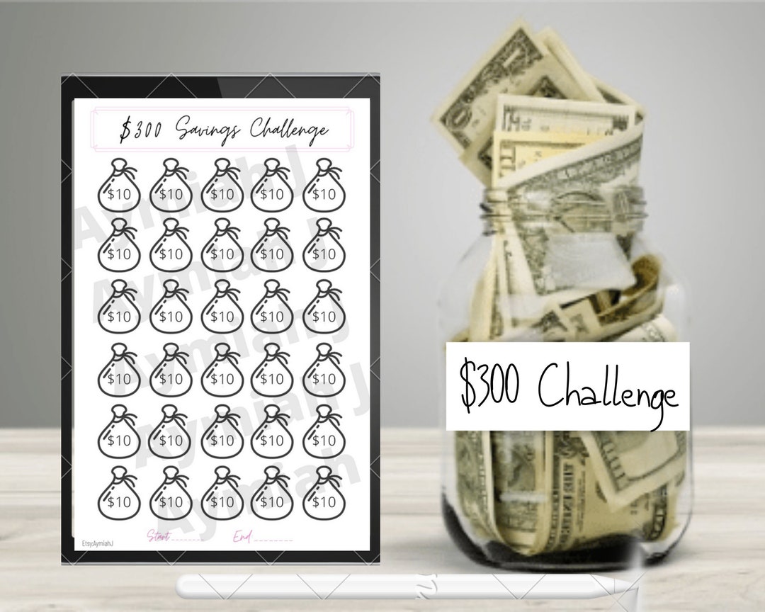 300 Dollar Savings Challenge - Etsy