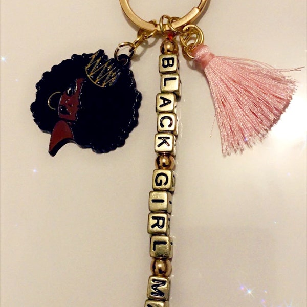 Black Girl Personalized Keychain - Etsy