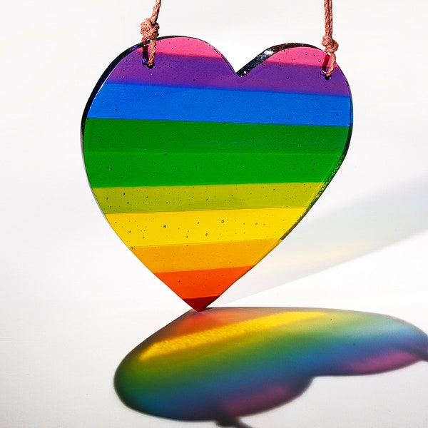 Stained Glass Rainbow Heart - Etsy