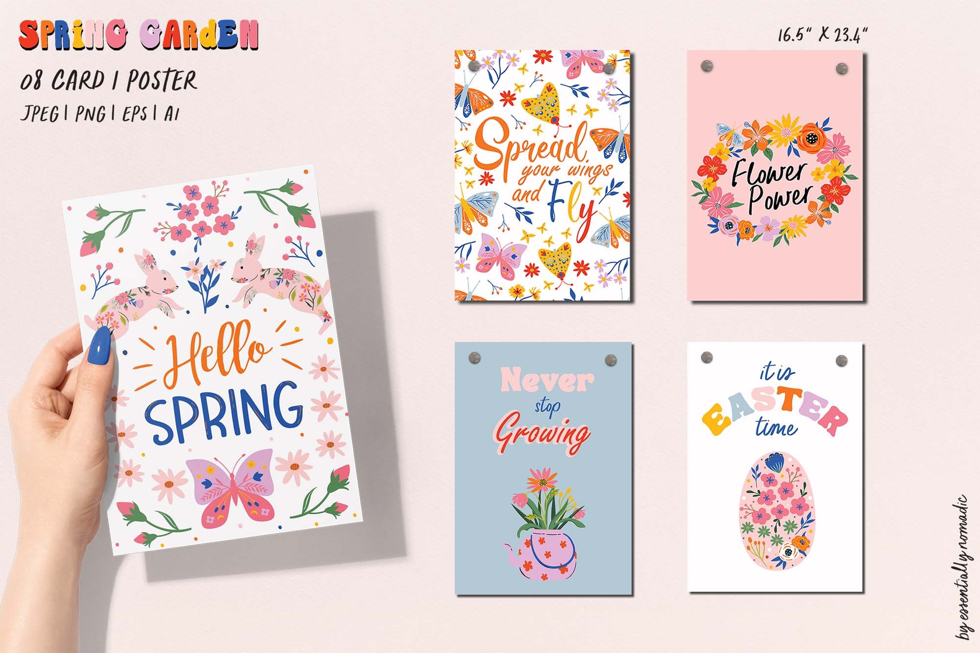 Spring Clipart Set Floral Seamless Pattern Easter Printable - Etsy