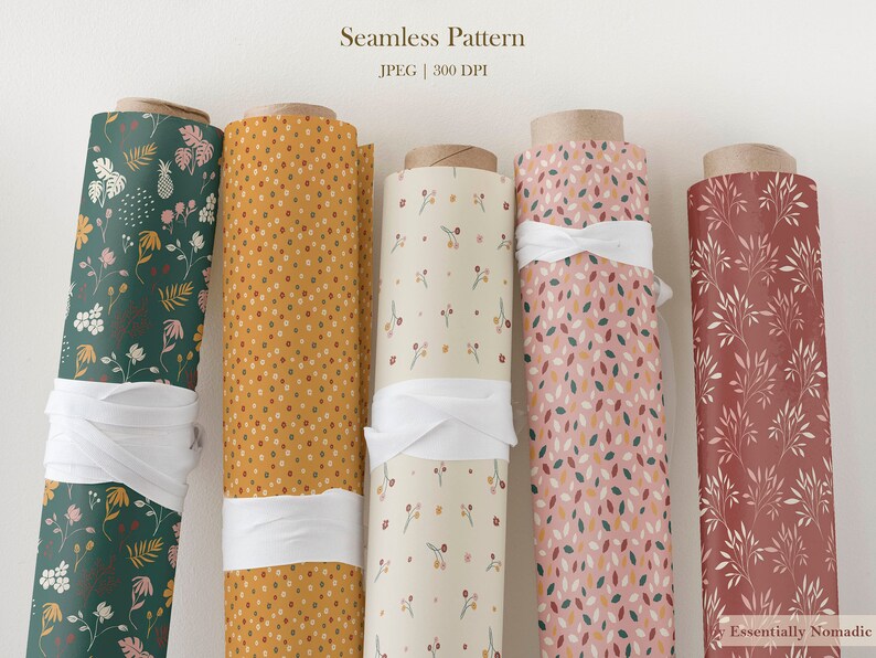 Floral Digital Paper Boho Flowers Seamless Pattern Floral - Etsy