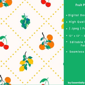 Lemon Citrus Fruit Digital Paper: Seamless Summer Pattern (PNG, JPEG ...