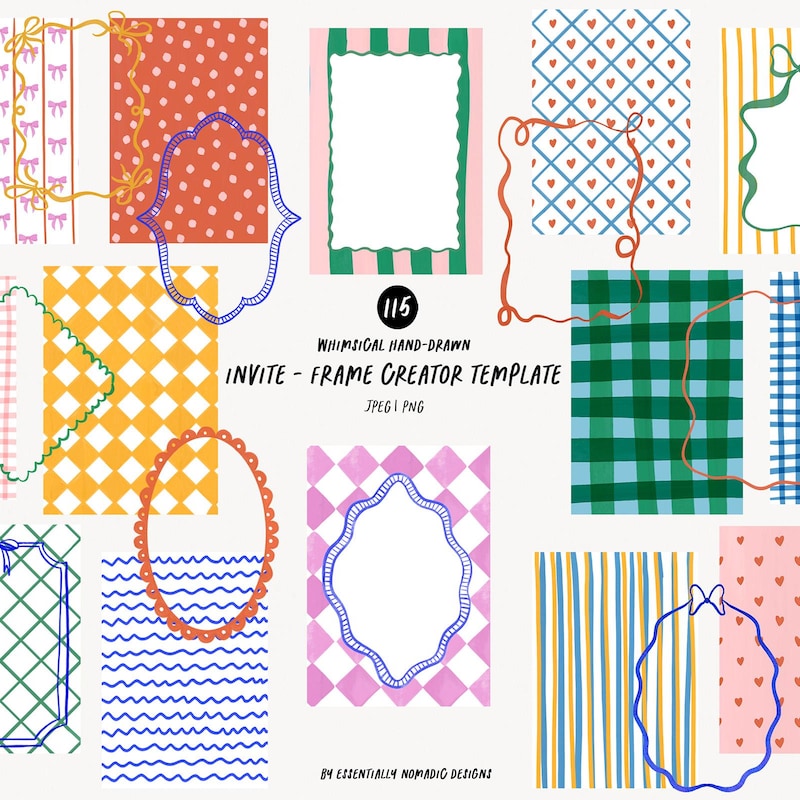 Watercolor Checkered Frame - Etsy