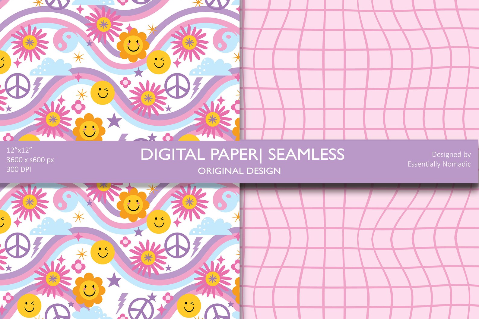 90s Retro Digital Paper, Y2k Aesthetic Seamless Pattern, Trippy ...