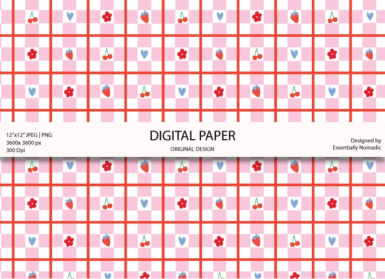 Coquette Valentine Seamless Patterns, Bows Hearts Gingham Checks ...