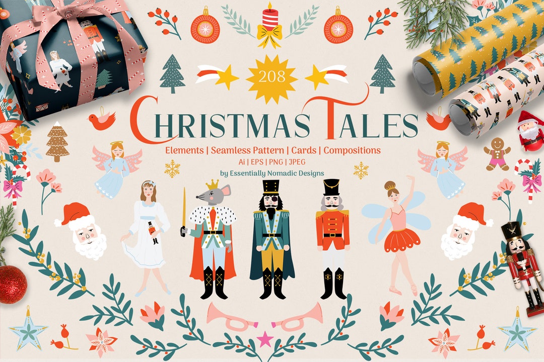 Christmas Nutcracker Clipart Set,christmas Digital Paper,ballet Fairy ...