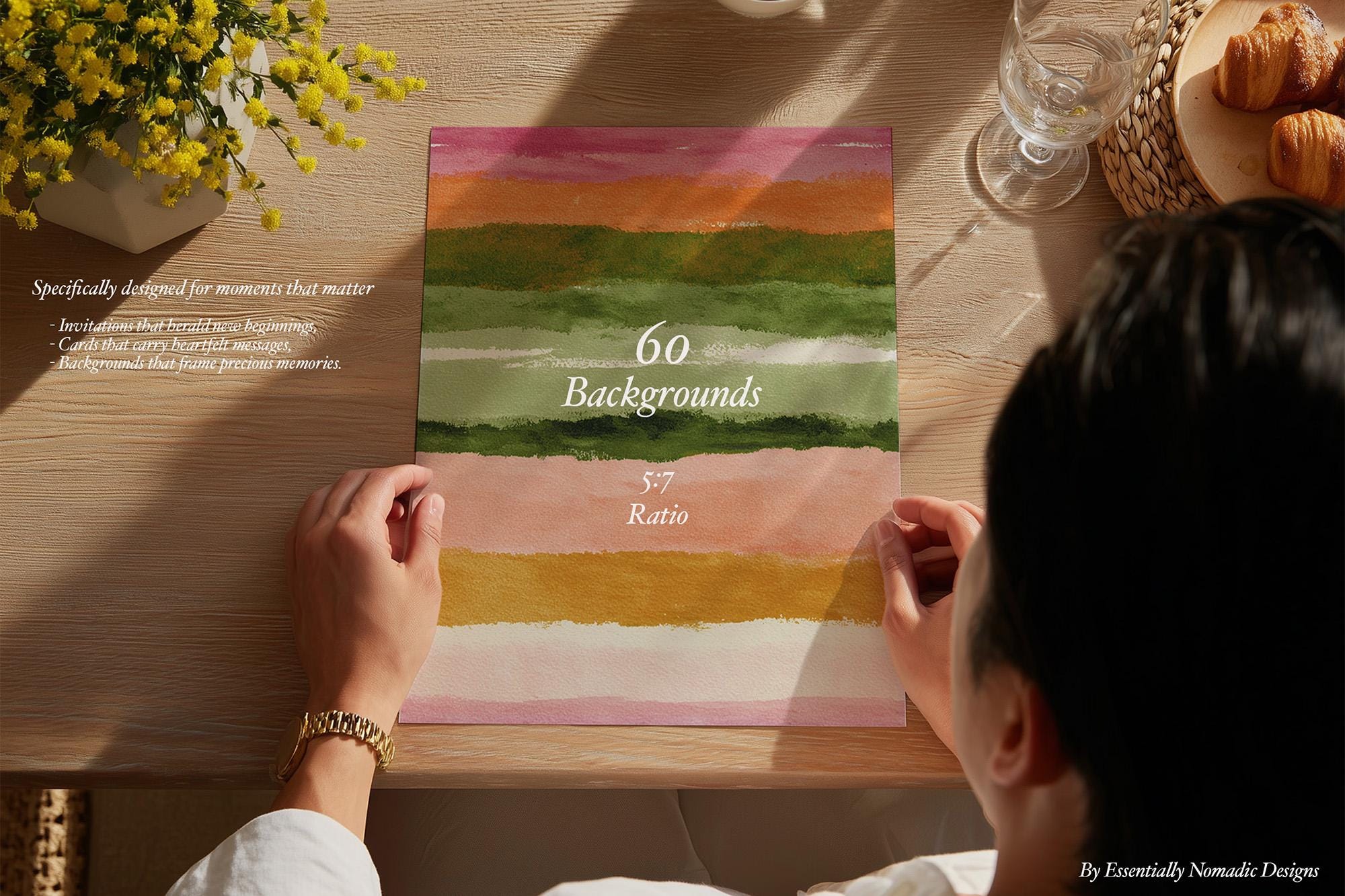Watercolor Stripe Backgrounds, Colorful Hand-painted Checks, Painterly ...