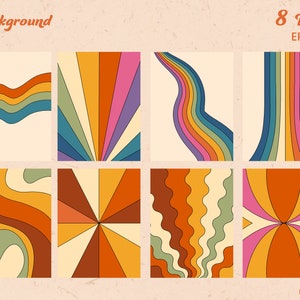 Retro Background, Printable Paper, Groovy Digital Poster Print,60s 70s ...