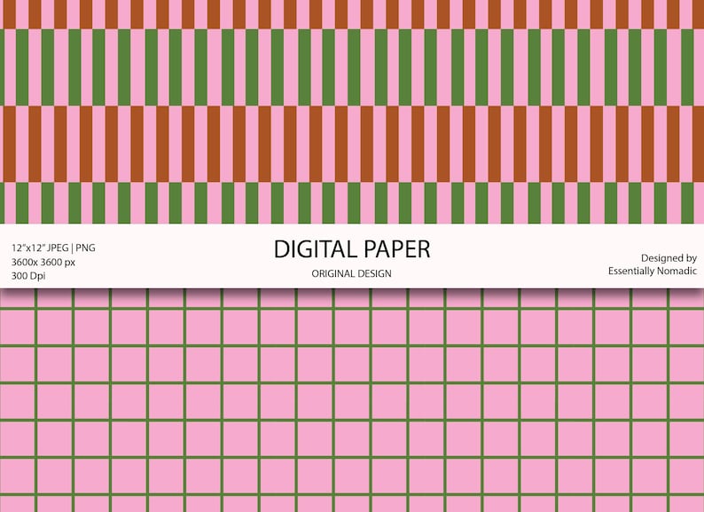 Papel digital de rayas atrevidas y coloridas: estampado geométrico sin ...