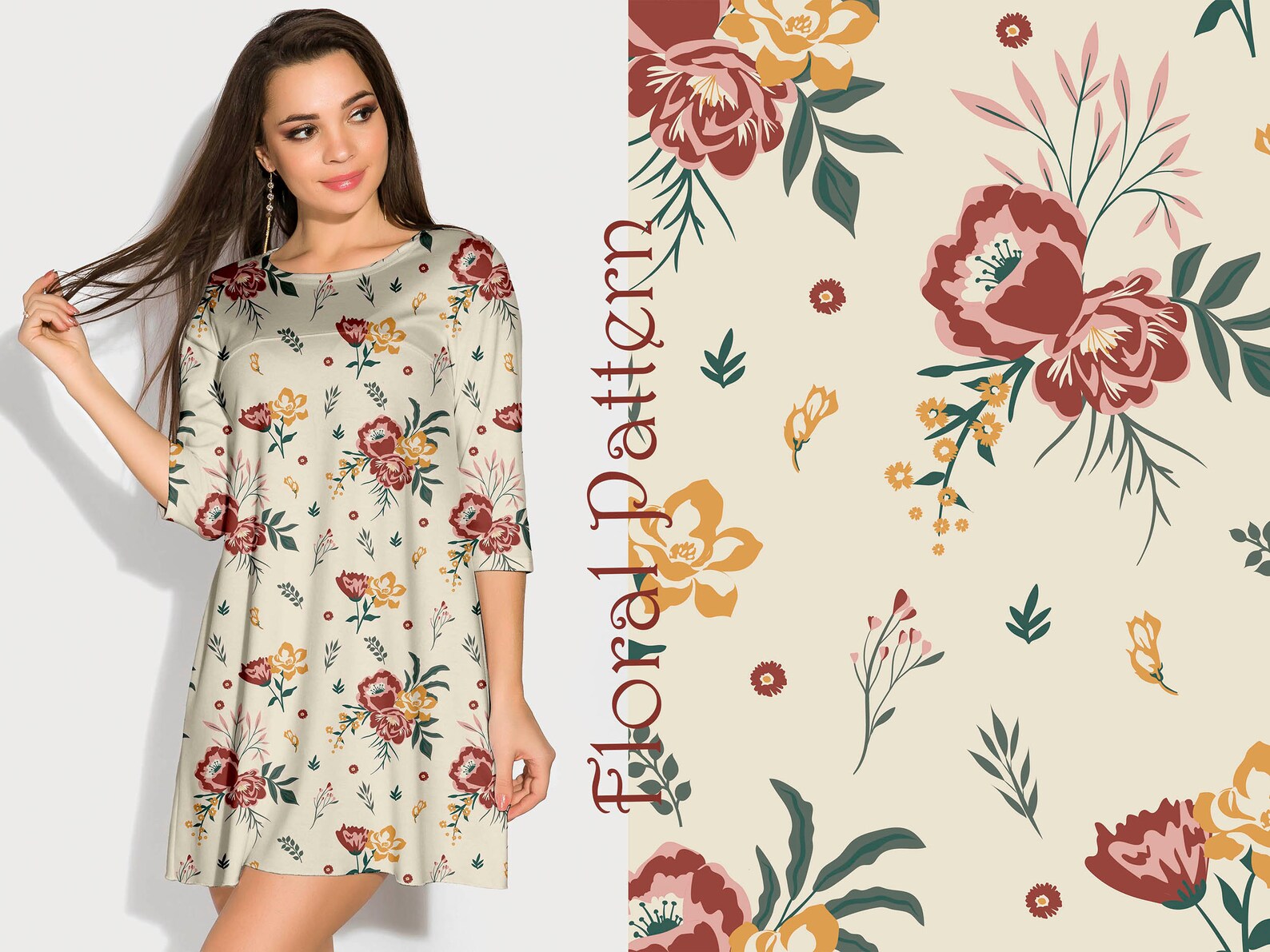 Floral Digital Paper Boho Flowers Seamless Pattern Floral - Etsy