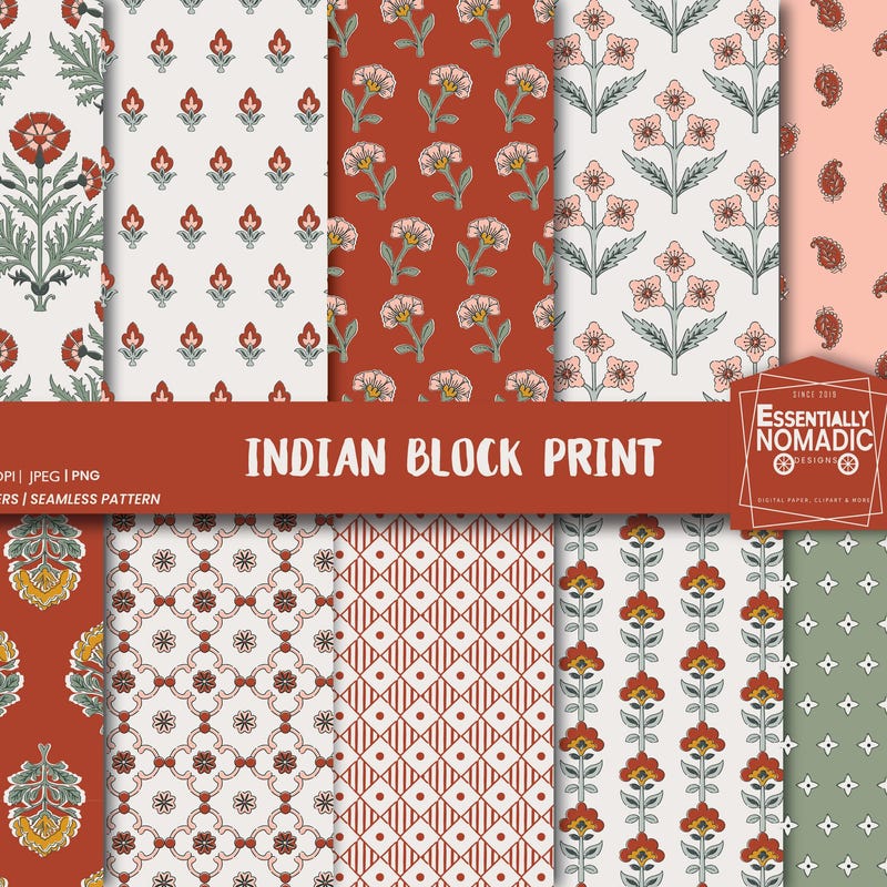 India Block Print Wallpaper - Etsy UK