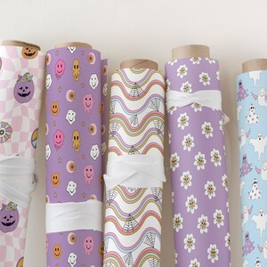 Pastel Halloween Digital Paper, Pink Purple Retro Halloween Seamless ...