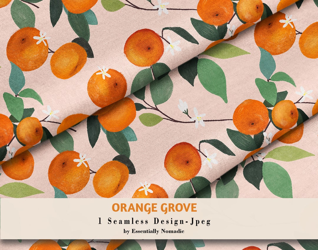 Watercolor Orange Digital Paper, Fruit Print, Orange Seamless Pattern ...