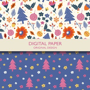 Bright Colorful Christmas Digital Paper, Maximalist Christmas Seamless ...