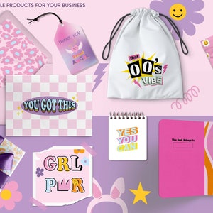 Y2K 90s Nostalgia Pattern and Clipart Set, Pink Retro Elements Digital ...