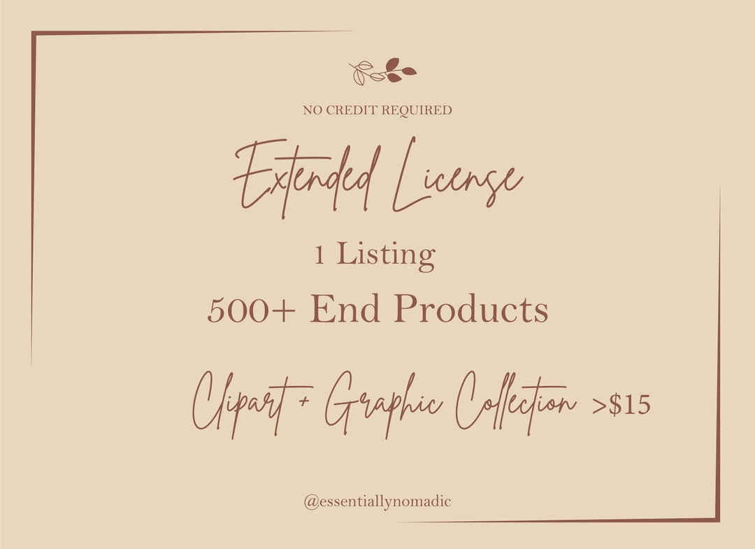 Extended Commercial License for Clipart and Graphic Collection,no ...