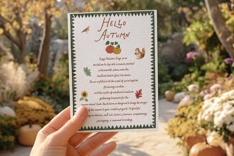 Whimsical Fall Watercolor Clipart Set: Autumn Harvest Illustrations ...