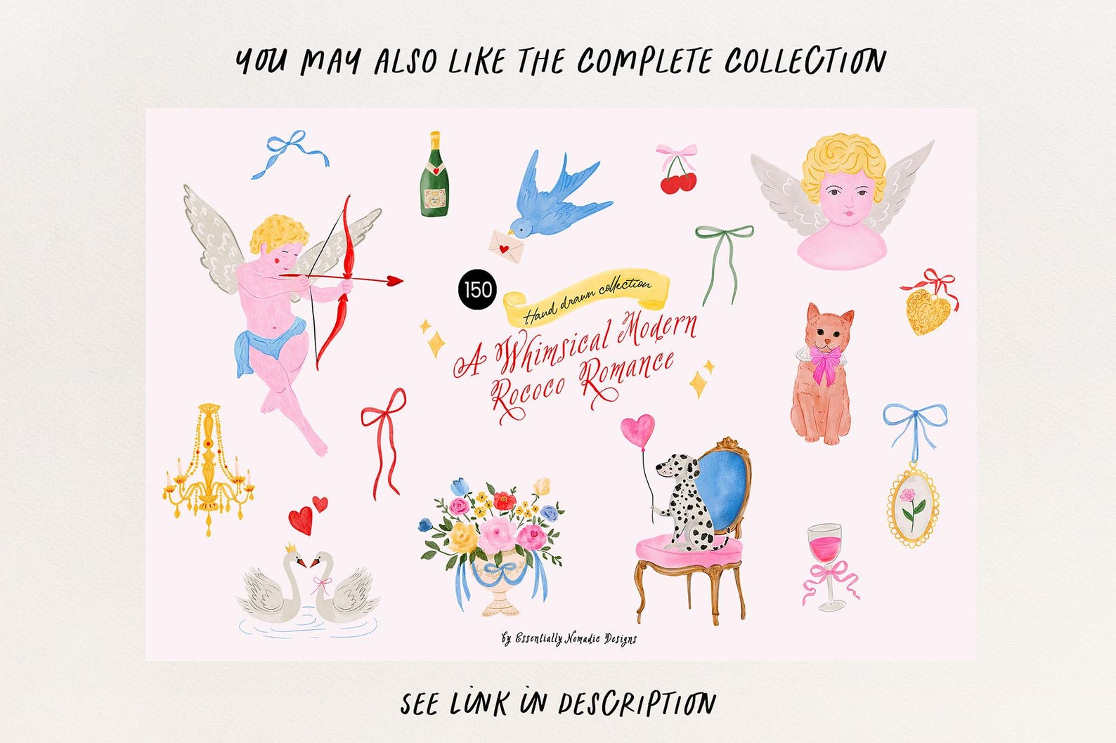 118 Hand Drawn Whimsical Love Clipart, Quirky Valentine’s Day ...