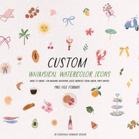 Watercolor Mix Theme Icon Set Pack - Etsy