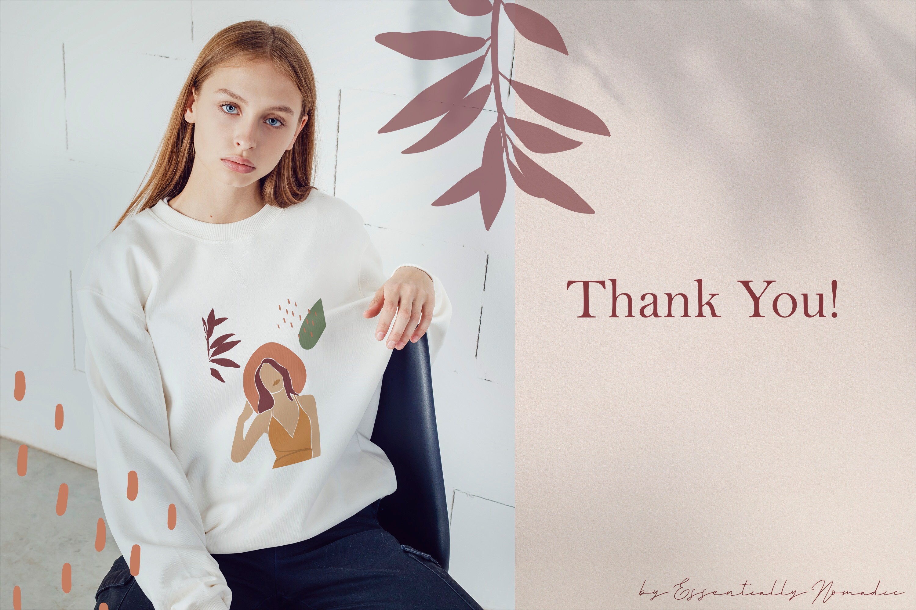 Boho Clipart Set Woman Illustration Abstract Shapes Modern - Etsy