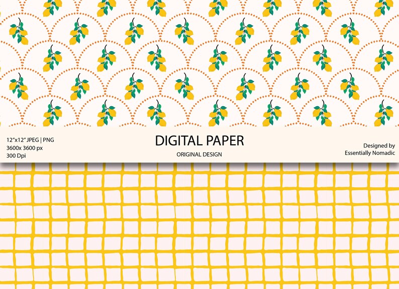 10 Summer Fruits Seamless Pattern, Citrus Digital Paper, Mediterranean ...