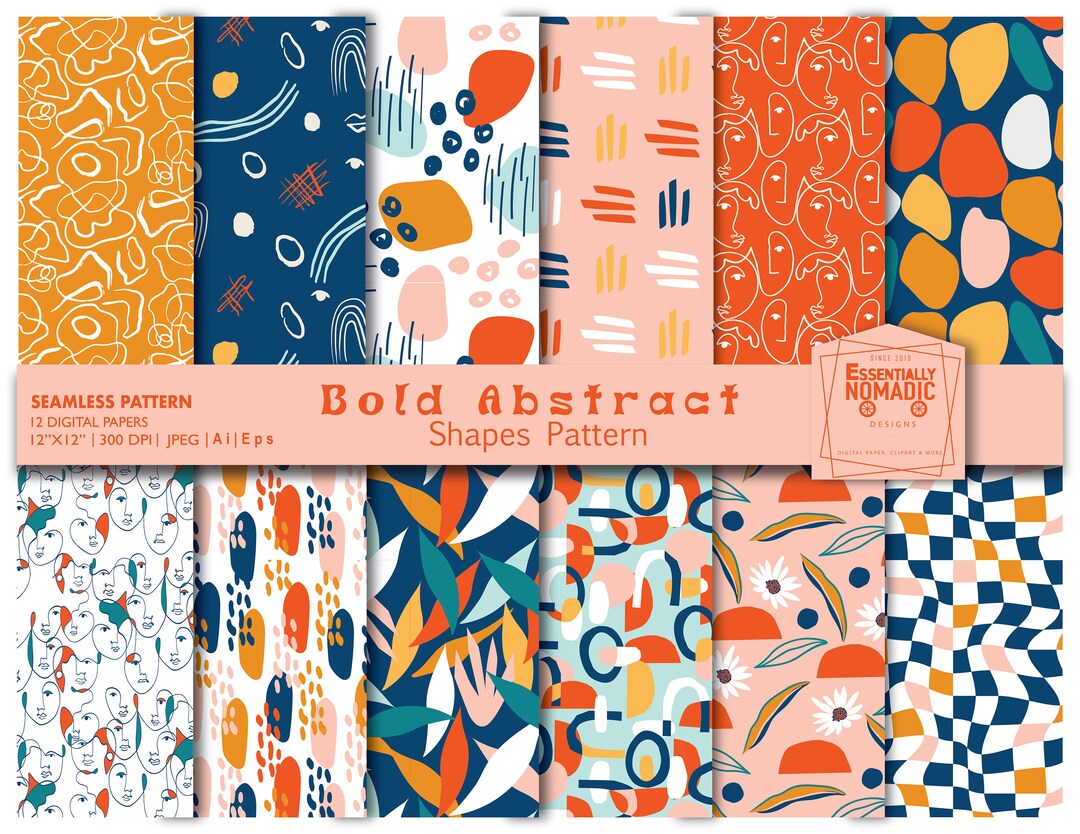 Abstract Digital Paper Bright Seamless Pattern Fabric Print - Etsy