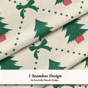 Christmas Tree & Bows Diamond Lattice Seamless Pattern, Holiday Digital ...