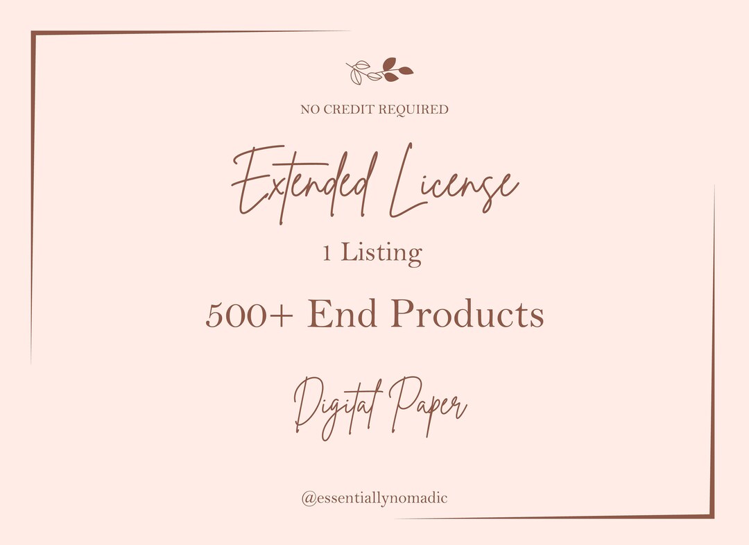 Extended Commercial License Digital Paper Pack, No Credit Required 1 ...