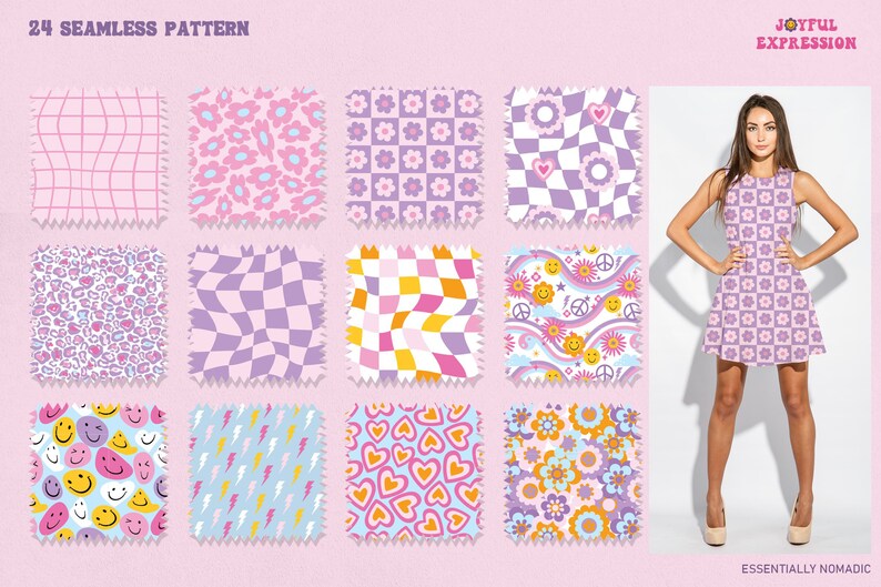 Y2K 90s Nostalgia Pattern and Clipart Set Printable Cards - Etsy