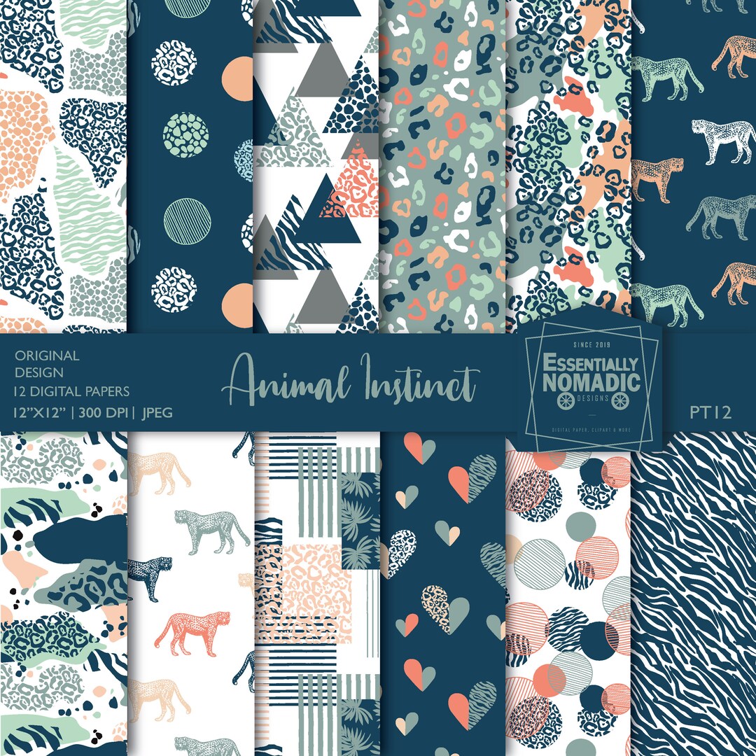 Trendy Leopard Digital Paper, Animal Skin Print, Seamless Pattern ...