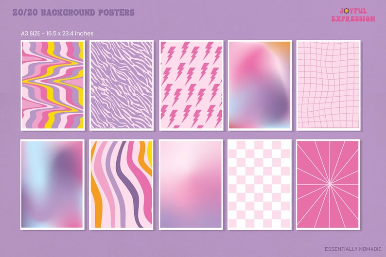 Y2K 90s Nostalgia Pattern and Clipart Set Printable Cards - Etsy