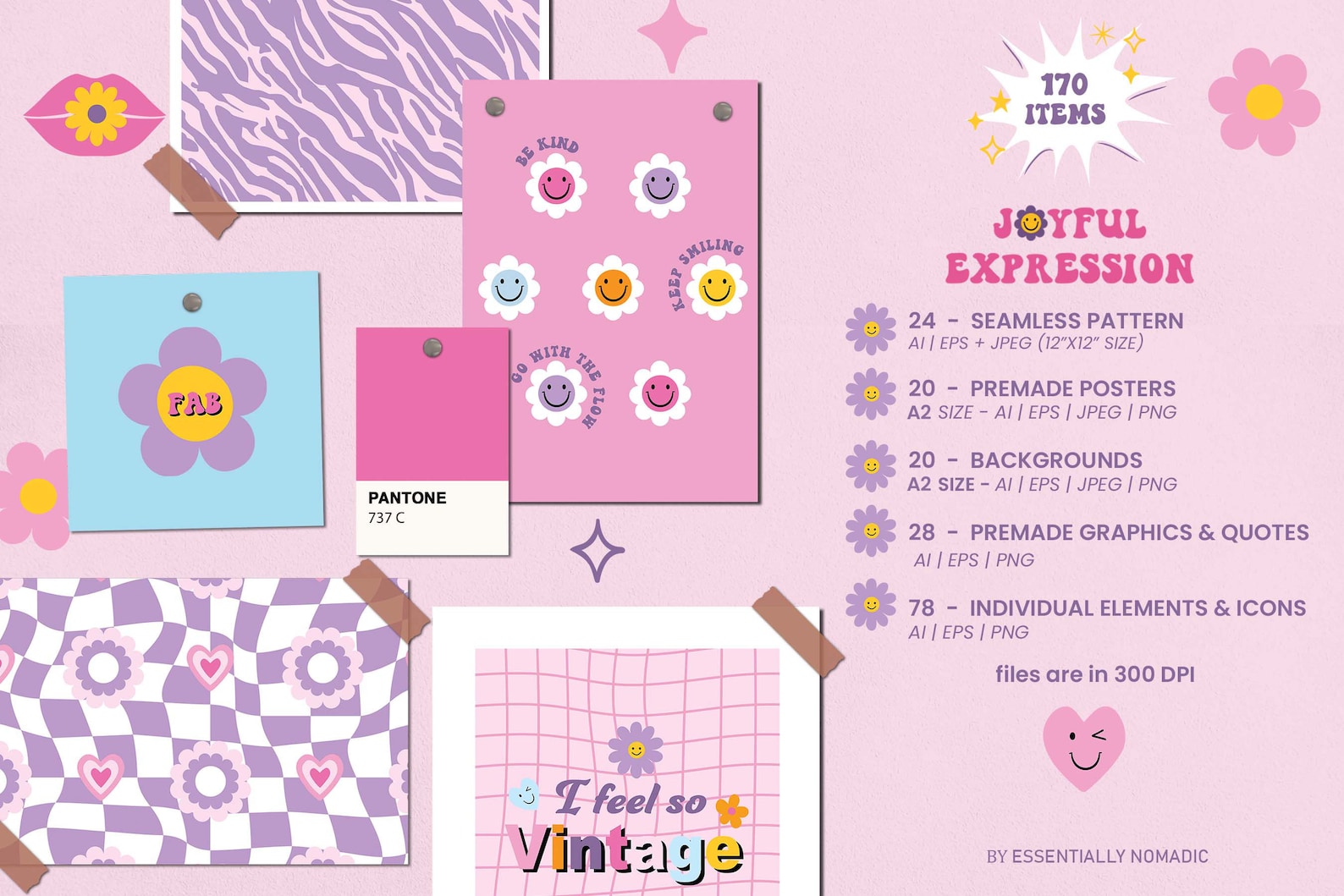 Y2K 90s Nostalgia Pattern and Clipart Set Printable Cards - Etsy