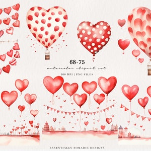 95 Watercolor Valentines Day Clipart, Vintage Watercolor Love Clipart ...
