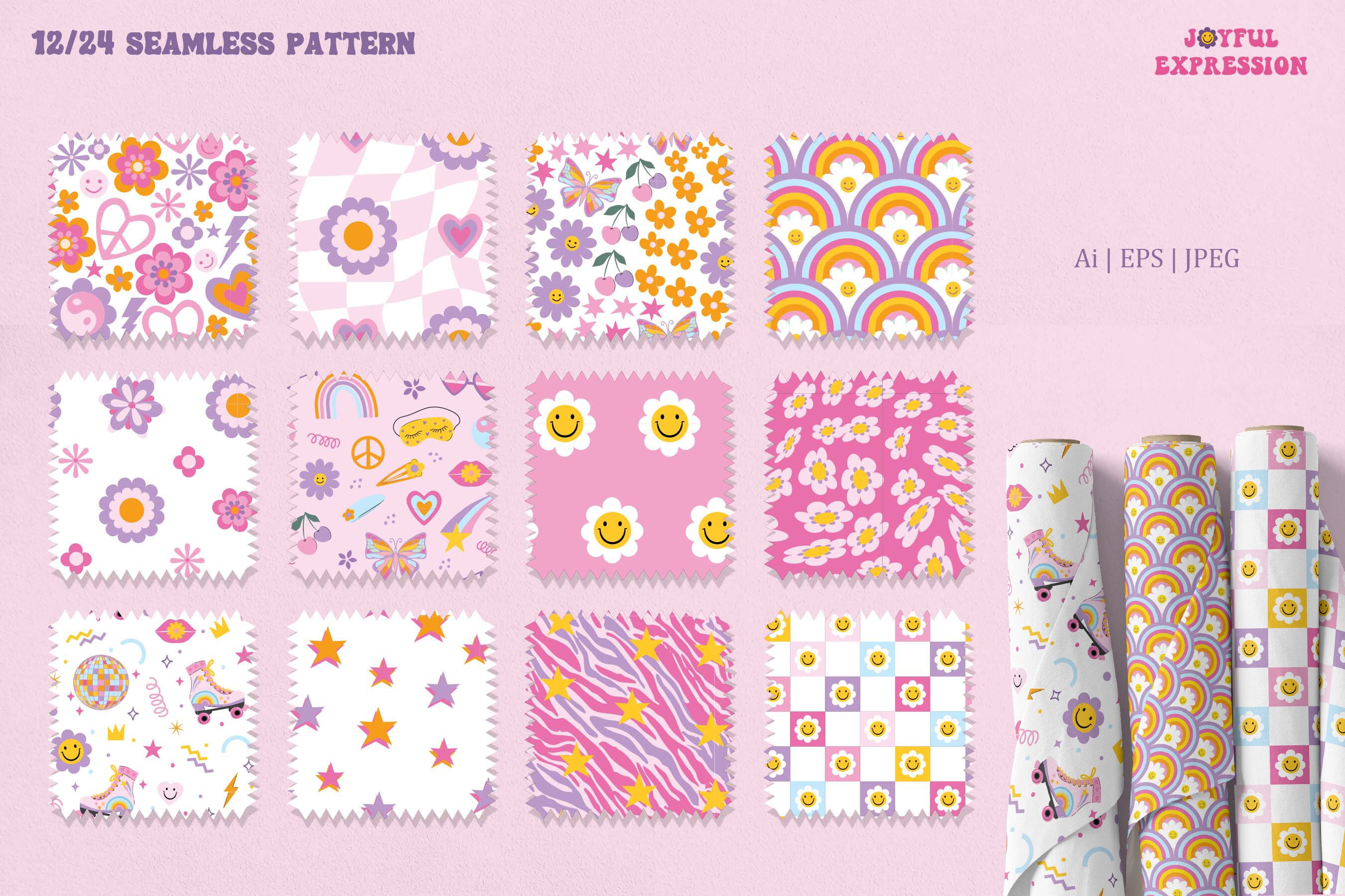 Y2K 90s Nostalgia Pattern and Clipart Set Printable Cards - Etsy