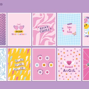 Y2K 90s Nostalgia Pattern and Clipart Set, Pink Retro Elements Digital ...